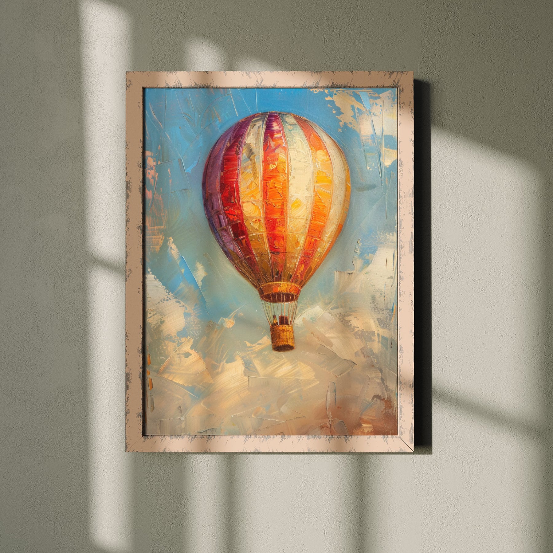 Hot Air Balloon Oil Painting Air Balloon Art Sky Painting Hot Air ...
