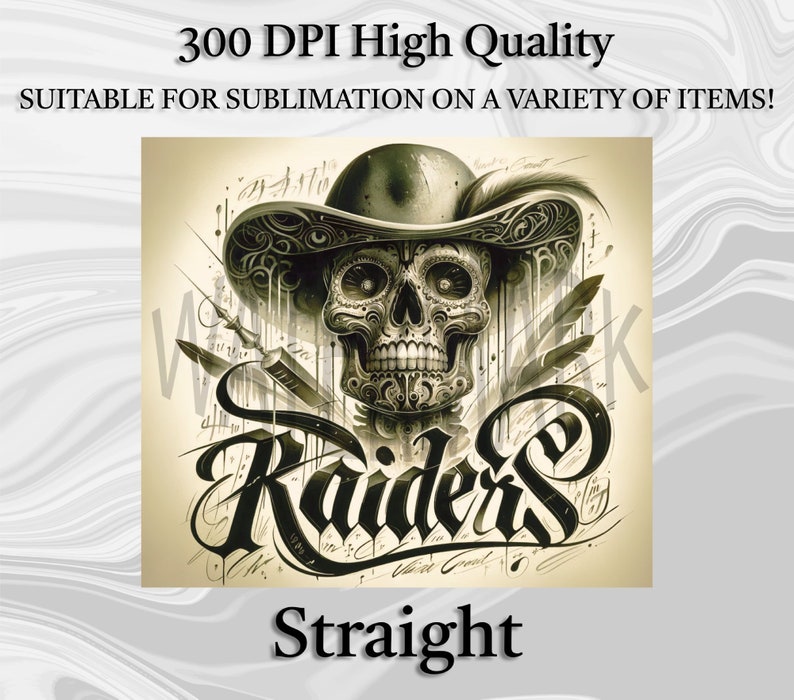 Sugar Skull Raiders Style 20oz Skinny Tumbler Wrap PNG, Dia De Los ...