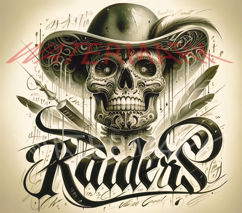 Sugar Skull Raiders Style 20oz Skinny Tumbler Wrap PNG, Dia De Los ...