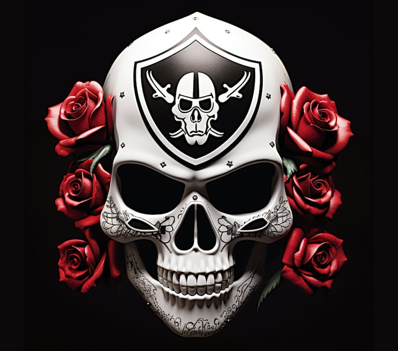 Sugar Skull Raiders Style 20oz Skinny Tumbler Wrap PNG, Dia De Los ...