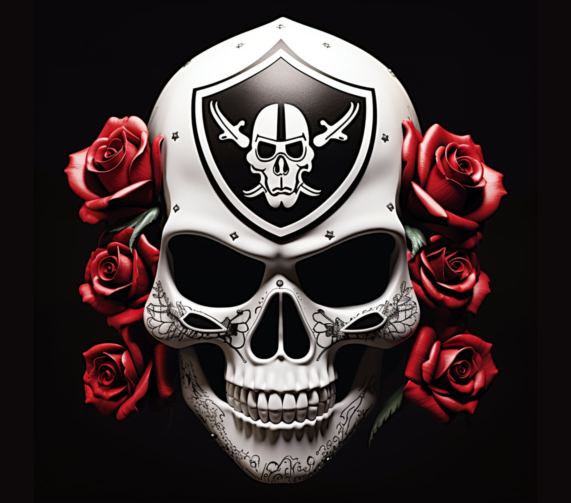 Sugar Skull Raiders Style 20oz Skinny Tumbler Wrap PNG, Dia De Los ...