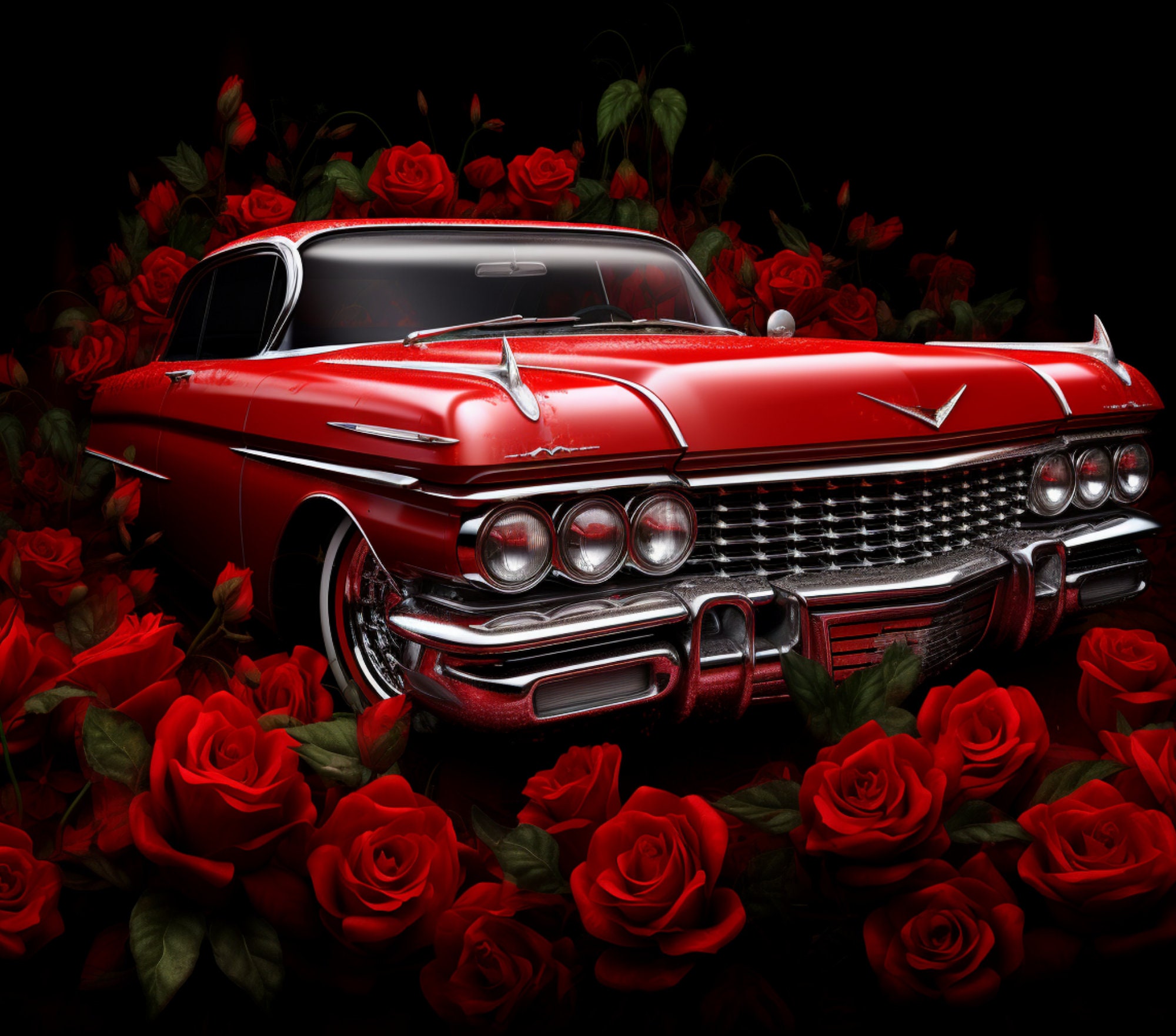 Lowrider N' Roses PNG, Red Lowrider, 20oz Skinny Tumbler Wrap, Lowrider ...