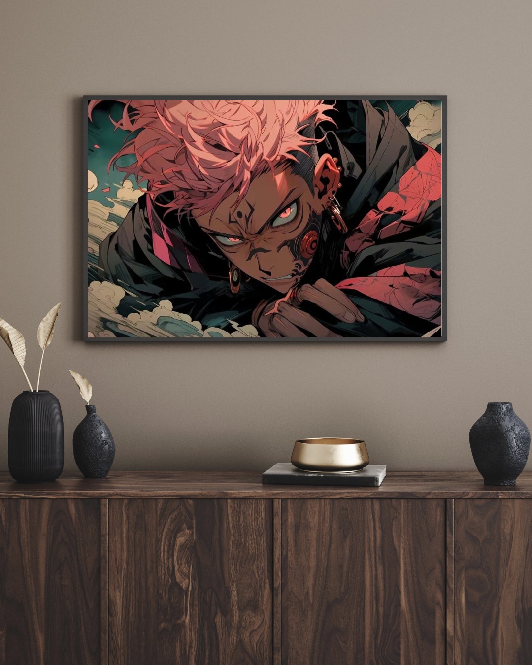 Yuji Itadori Sukuna Jujutsu Kaisen Anime Wall Art Anime Room Decor ...