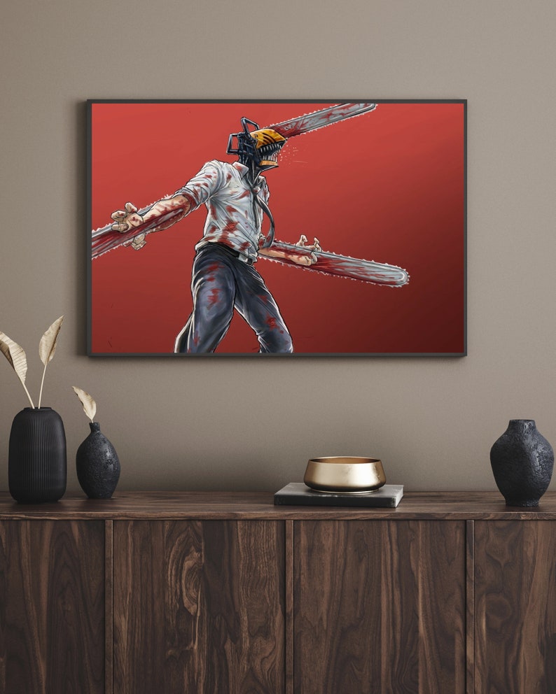 Denji Pochita Chainsaw Man Anime Wall Art Anime Room Decor Manga Poster ...