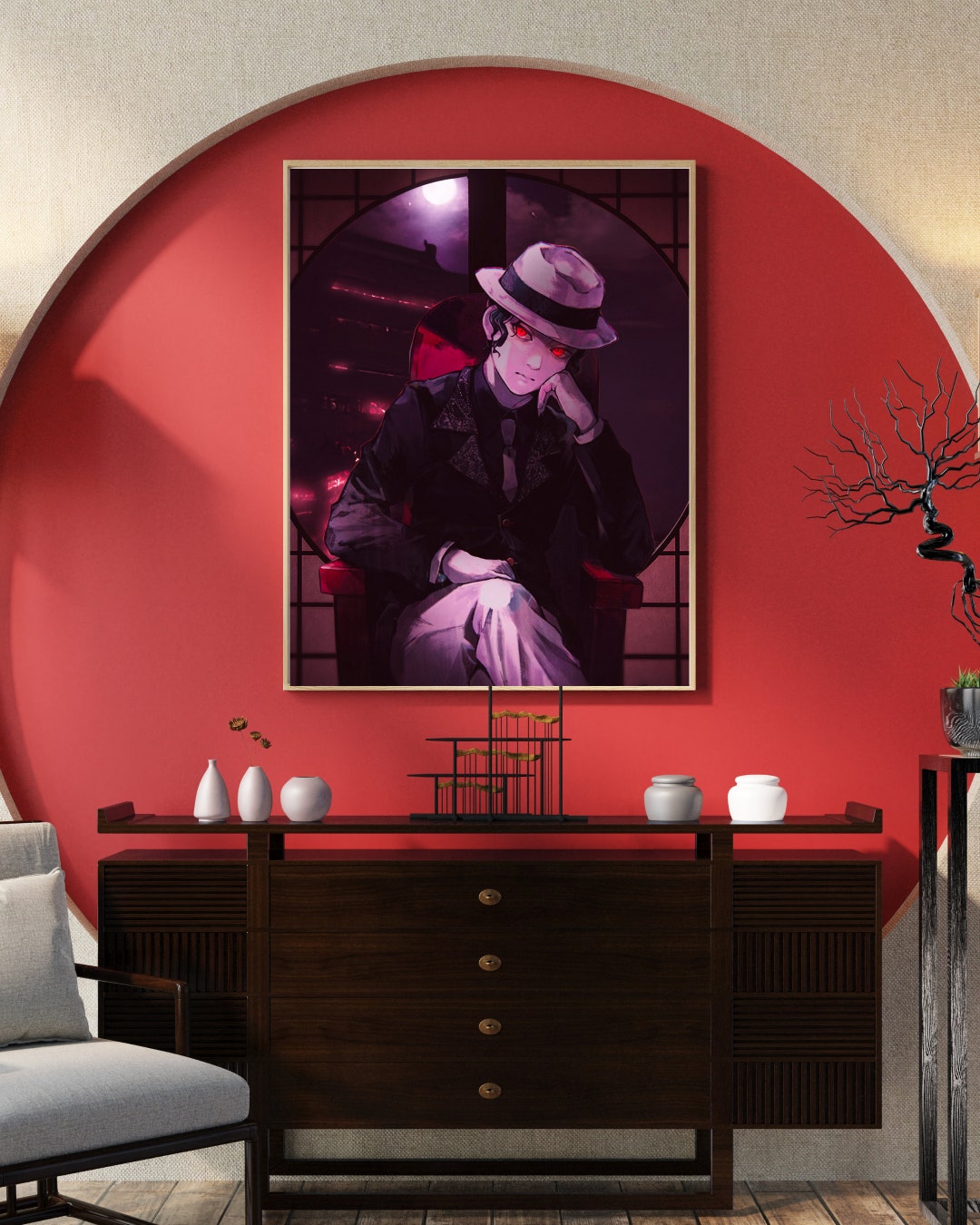 Muzan Demon Slayer Anime Wall Art Anime Room Decor Manga Poster Anime ...