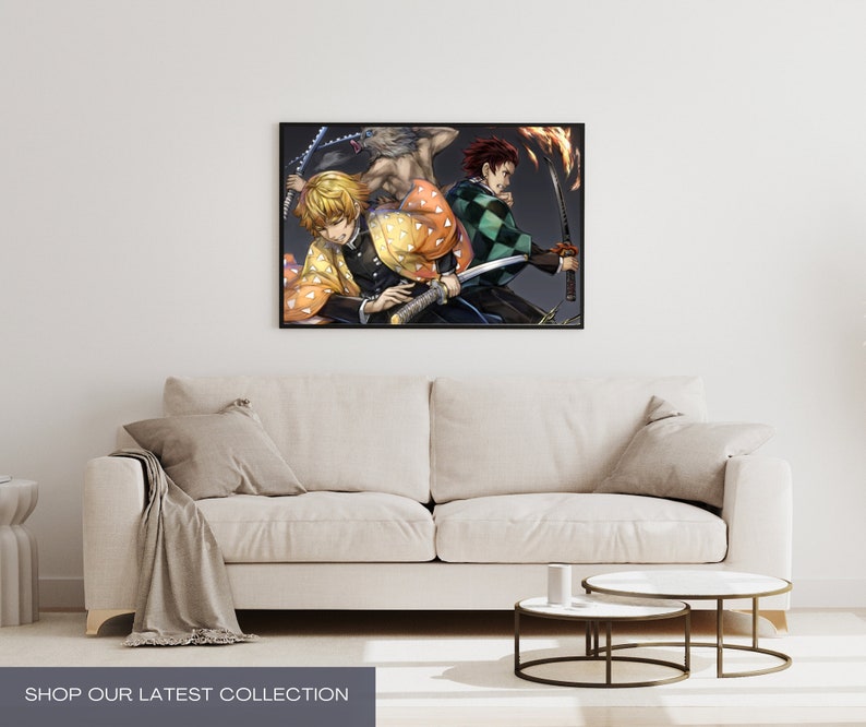 Tanjiro Zenitsu Inosuke Demon Slayer Anime Wall Art Anime Room Decor ...