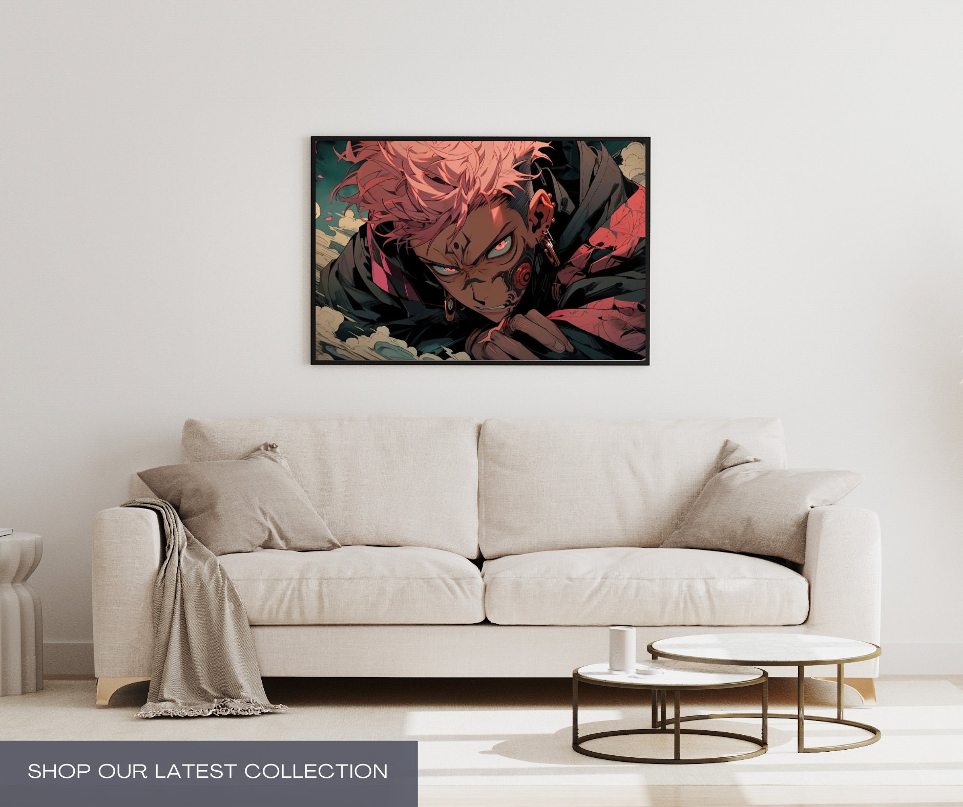 Yuji Itadori Sukuna Jujutsu Kaisen Anime Wall Art Anime Room Decor ...