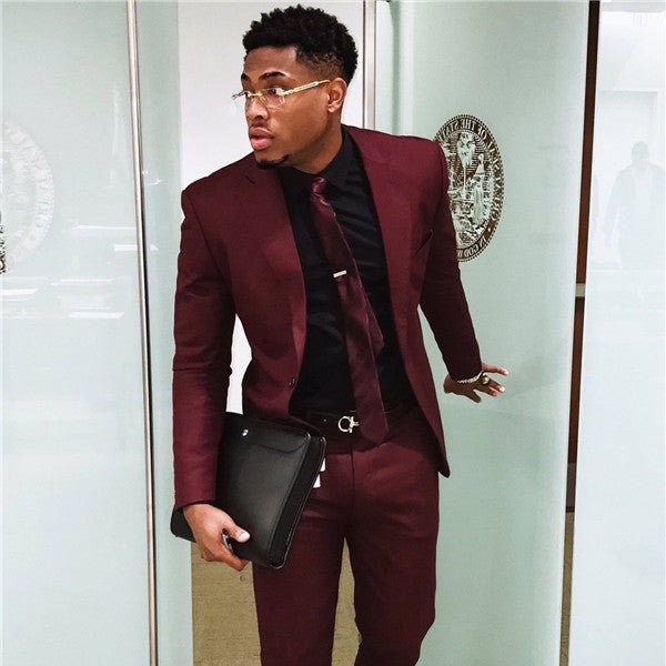 Dark Red Prom Suit - Etsy UK