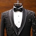 Designer Hand Embroidered Men's Black Wedding Suit Party Wear Dinner ...