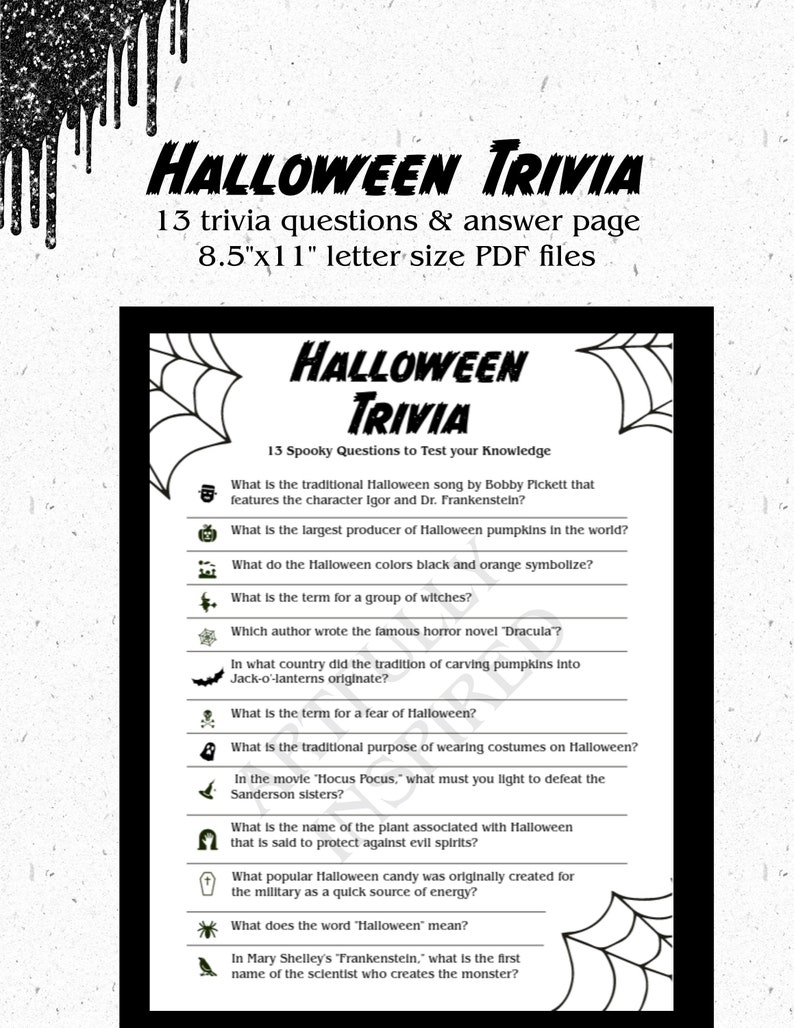 Halloween Trivia Game - Etsy