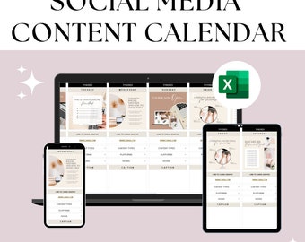 Influencer Social Media Content Calendar Digital Content - Etsy