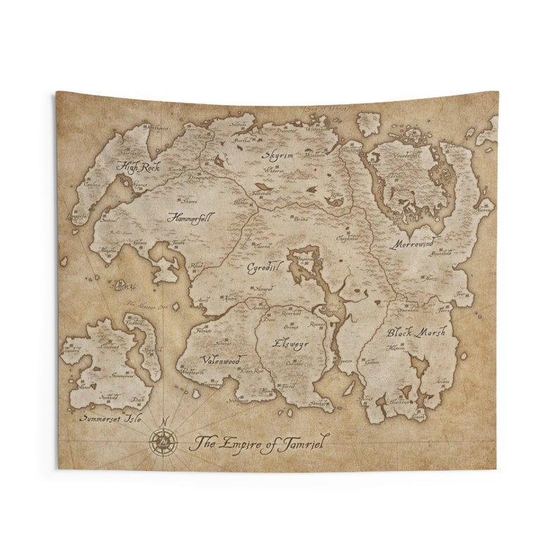 Skyrim Tamriel Gaming Tapestry - Etsy
