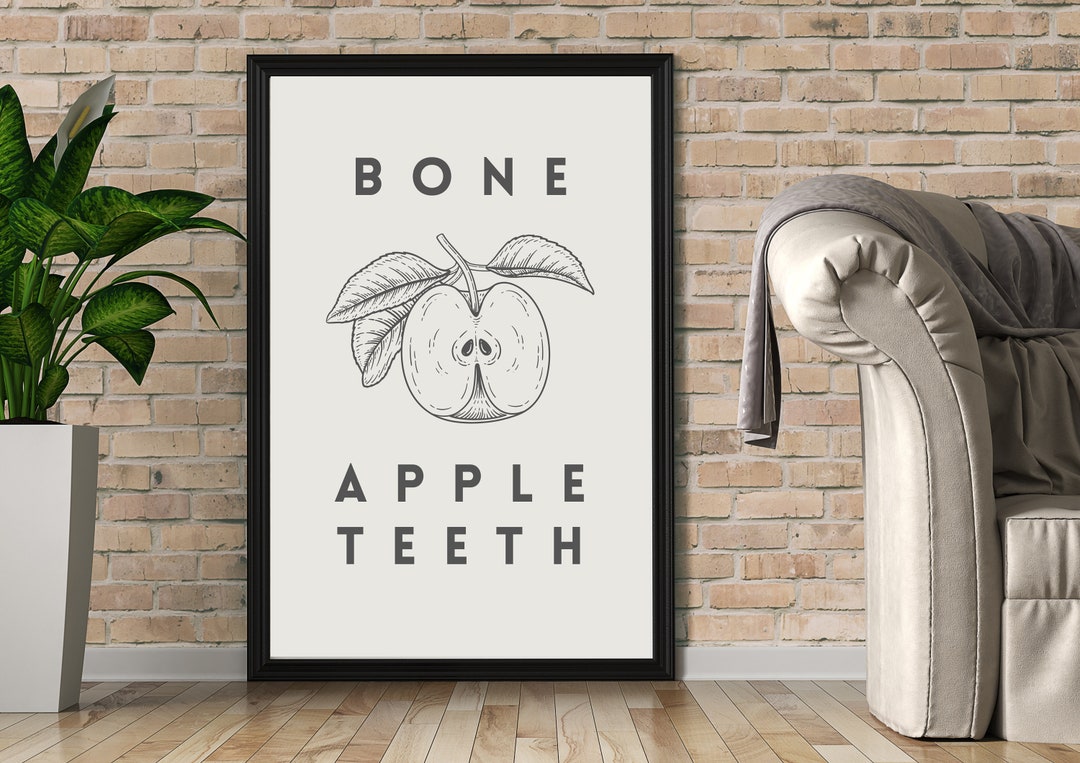 Bone Apple Teeth - Art Print Digital Download - Funny Home Decor Bon ...