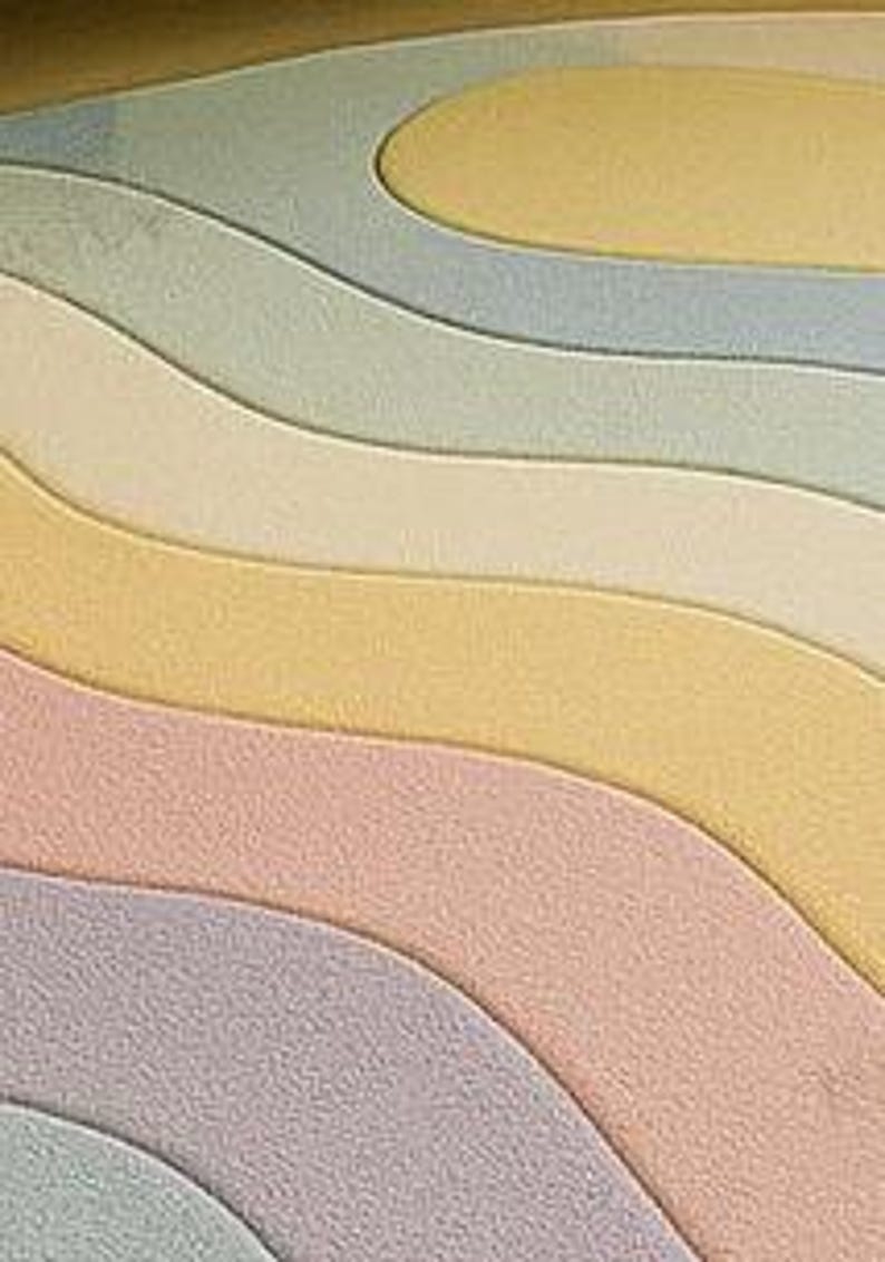 Pastel Wavy Abstract Rug – Modern Aesthetic Round Area Rug | Soft ...