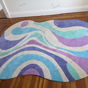 Buy Premium Quality Multicolour Irregular Shape Handmade Tufted Rug ...