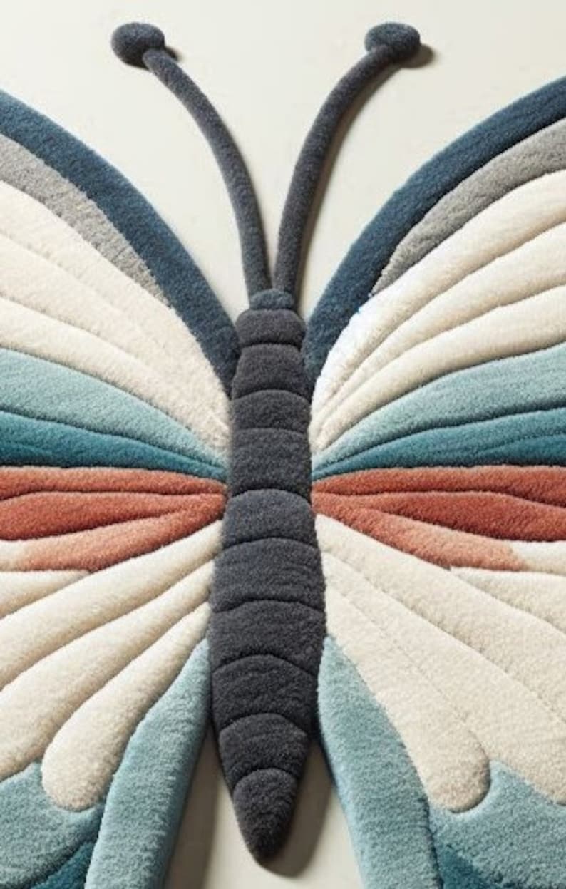 Butterfly Hand-tufted Rug, Rug for Bedroom, Rug for Living Room, Dining ...