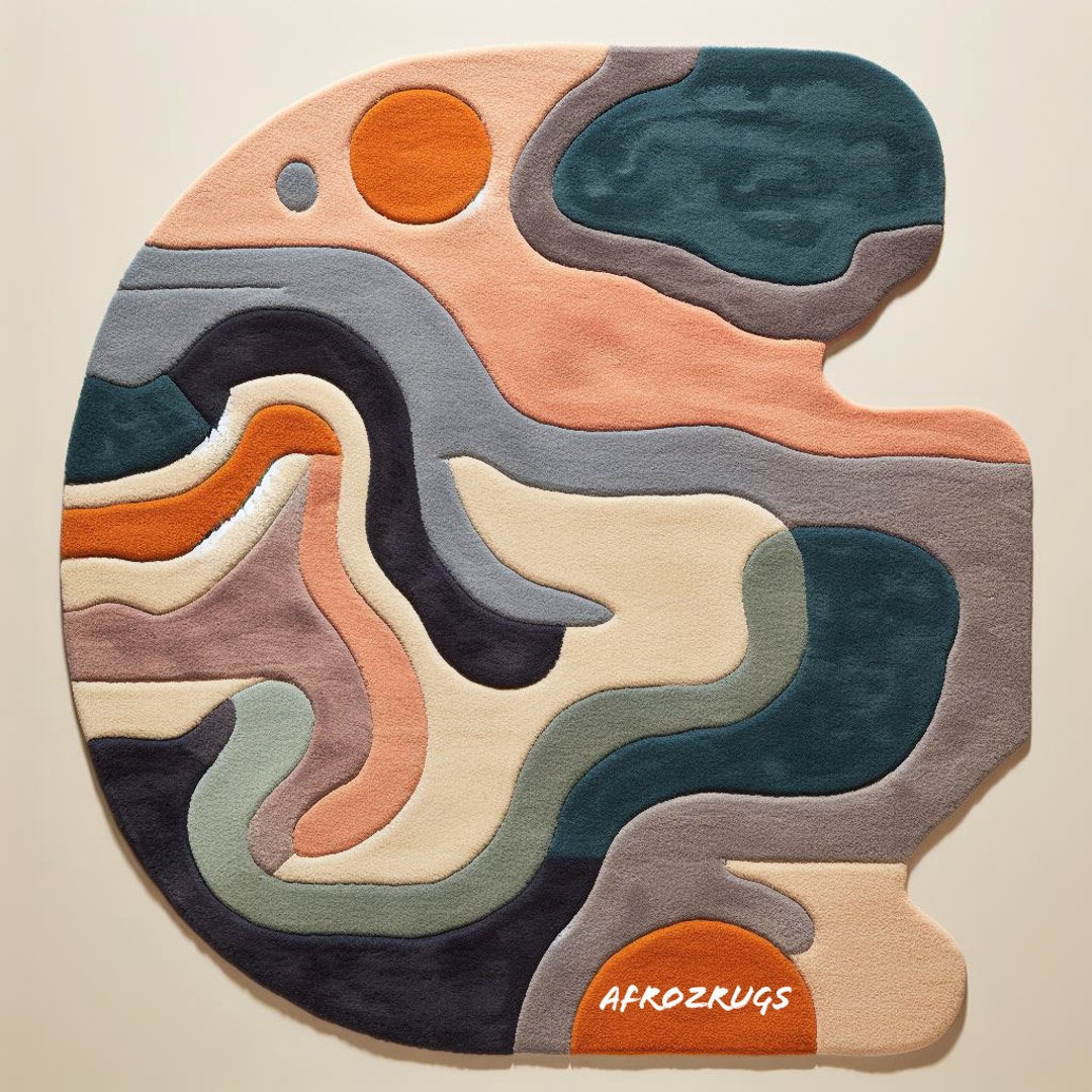 Pacman Shape Handmade Tufted Rug, Living Room Rug, Kids Room Rug, Rug ...