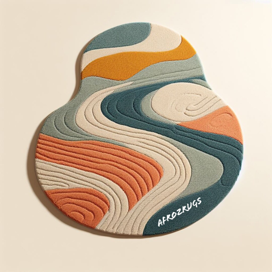 Egg Shape Multicolour Handmade Tufted Rug, Living Room Rug, Kids Room ...