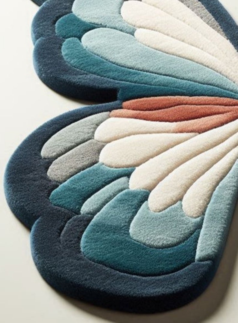 Butterfly Hand-tufted Rug, Rug for Bedroom, Rug for Living Room, Dining ...