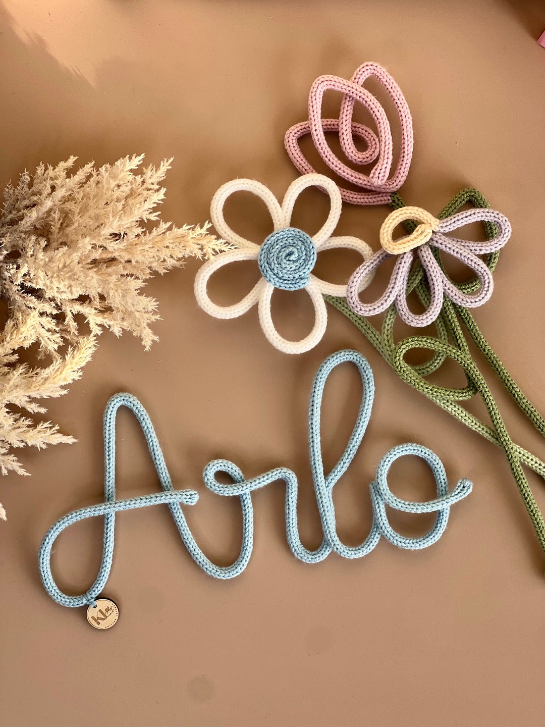 Customised Knitted Name, Knitted Wire Name, Nursery Name Sign, Custom ...