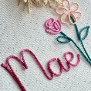 Customised Knitted Name, Knitted Wire Name, Nursery Name Sign, Custom ...