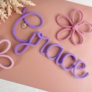 Customised Knitted Name, Knitted Wire Name, Nursery Name Sign, Custom ...