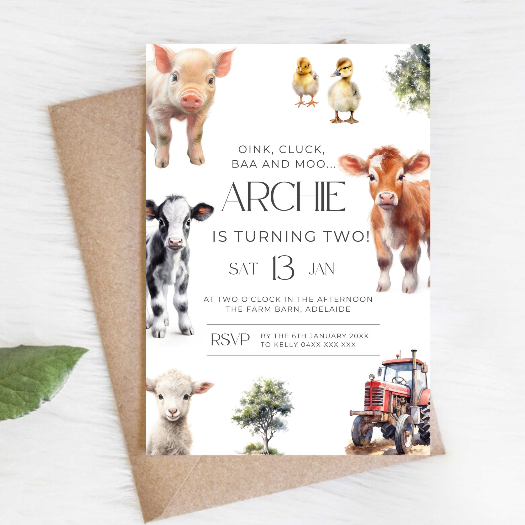 Editable Farm Theme Party Invitation Instant Download - Etsy