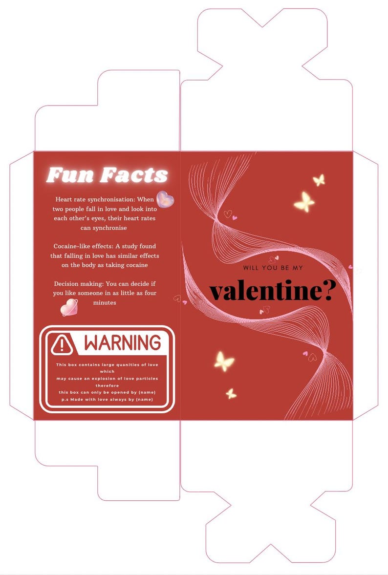 Valentine's Day Red Blind Box Template - Etsy