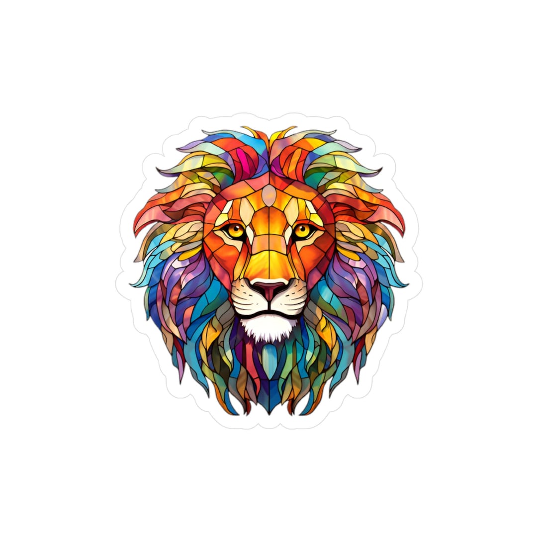 Stained Glass Lion Vinyl Decal - Etsy