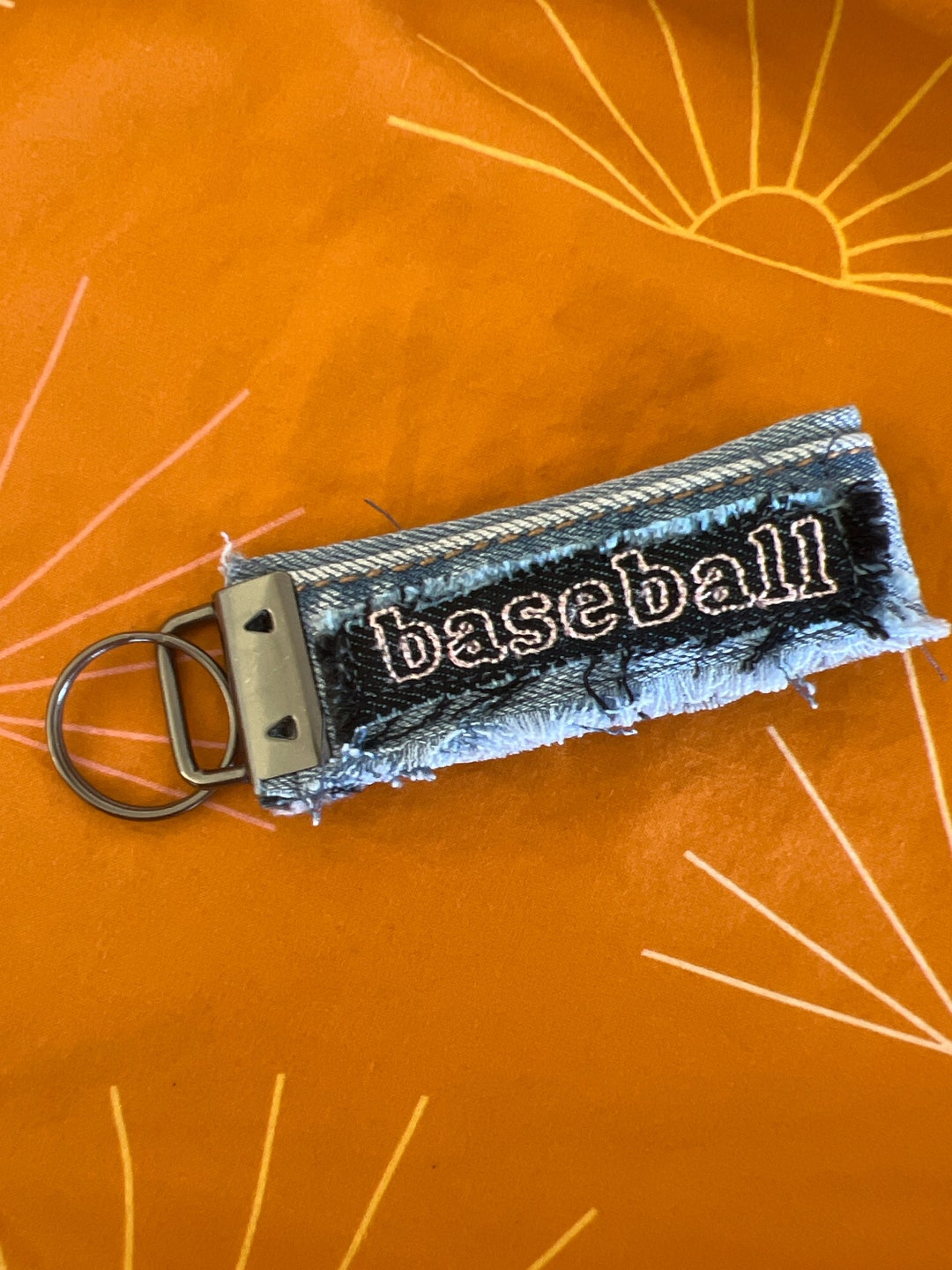 Baseball Mom Key Fob Keychain, Perfectly Imperfect, Denim Keychain ...
