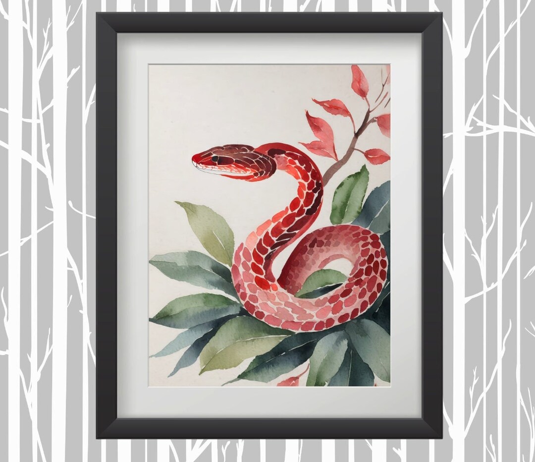 Watercolour Snake Digital Art | Watercolour Artwork | Printable Wall ...