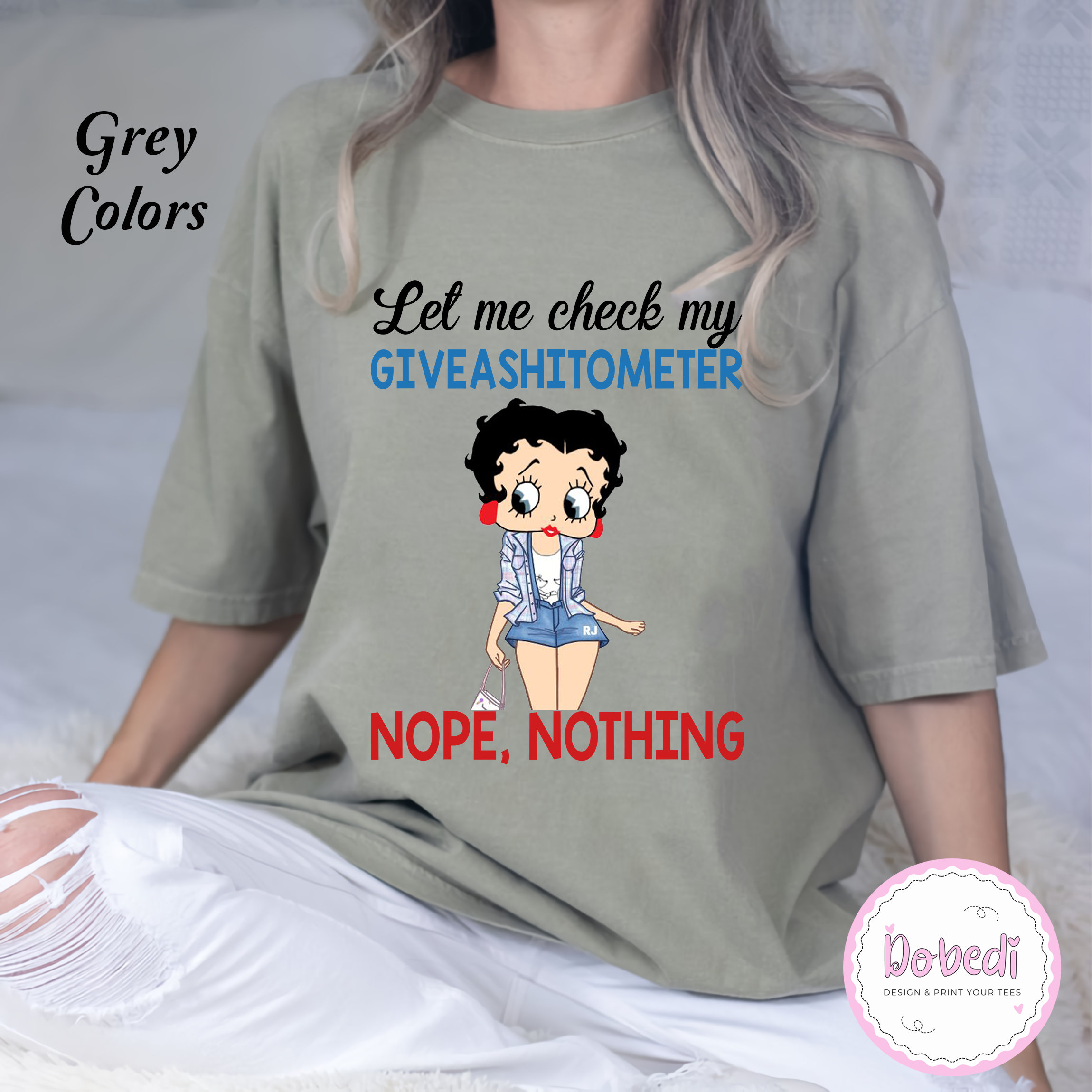 Betty Boop Let Me Check My Giveashitometer Nope Nothing Retro Comfort Colors Shirt, Betty Boop ...
