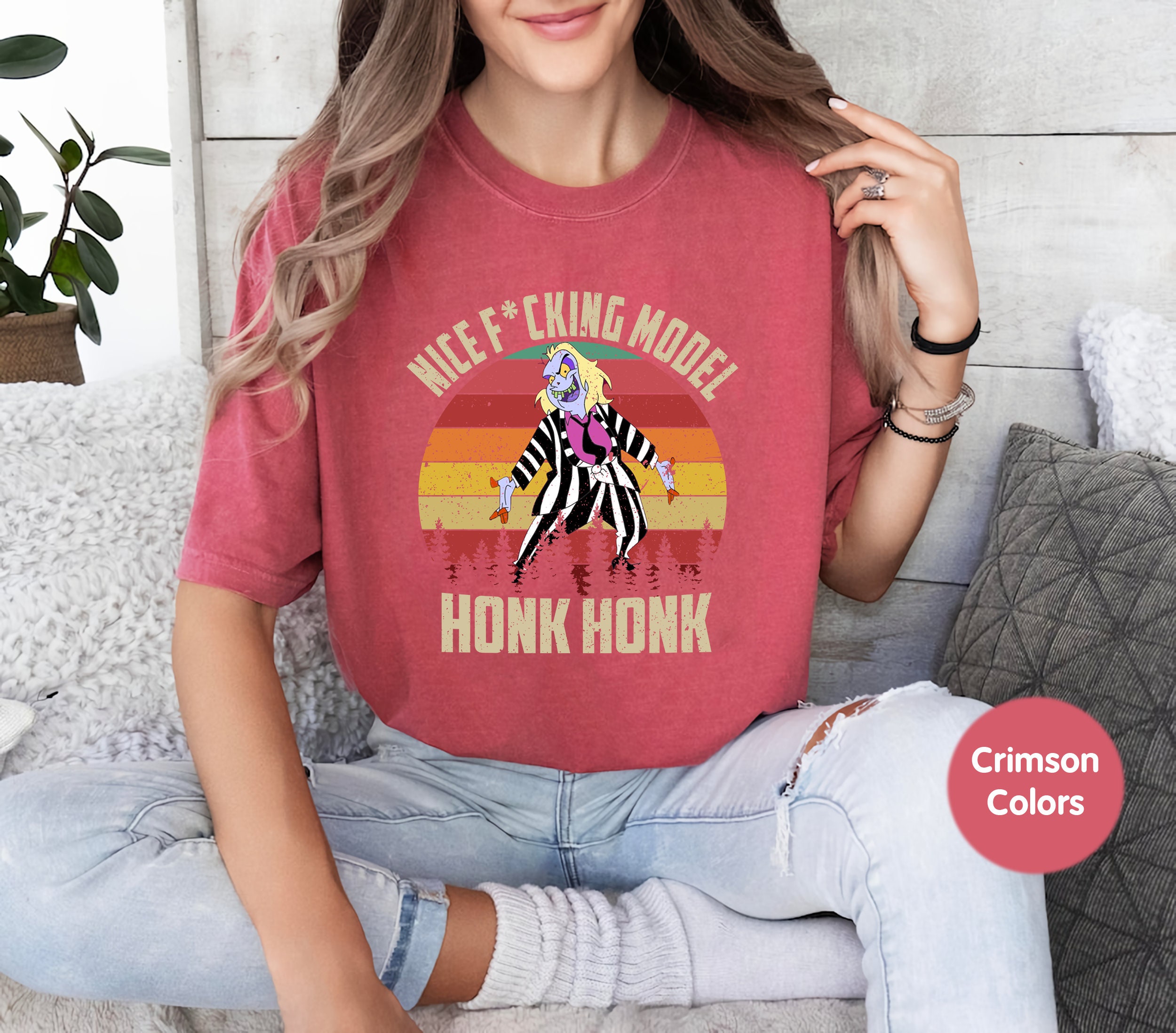 Nice Fucking Model Honk Honk Circle Retro Comfort Colors - Etsy