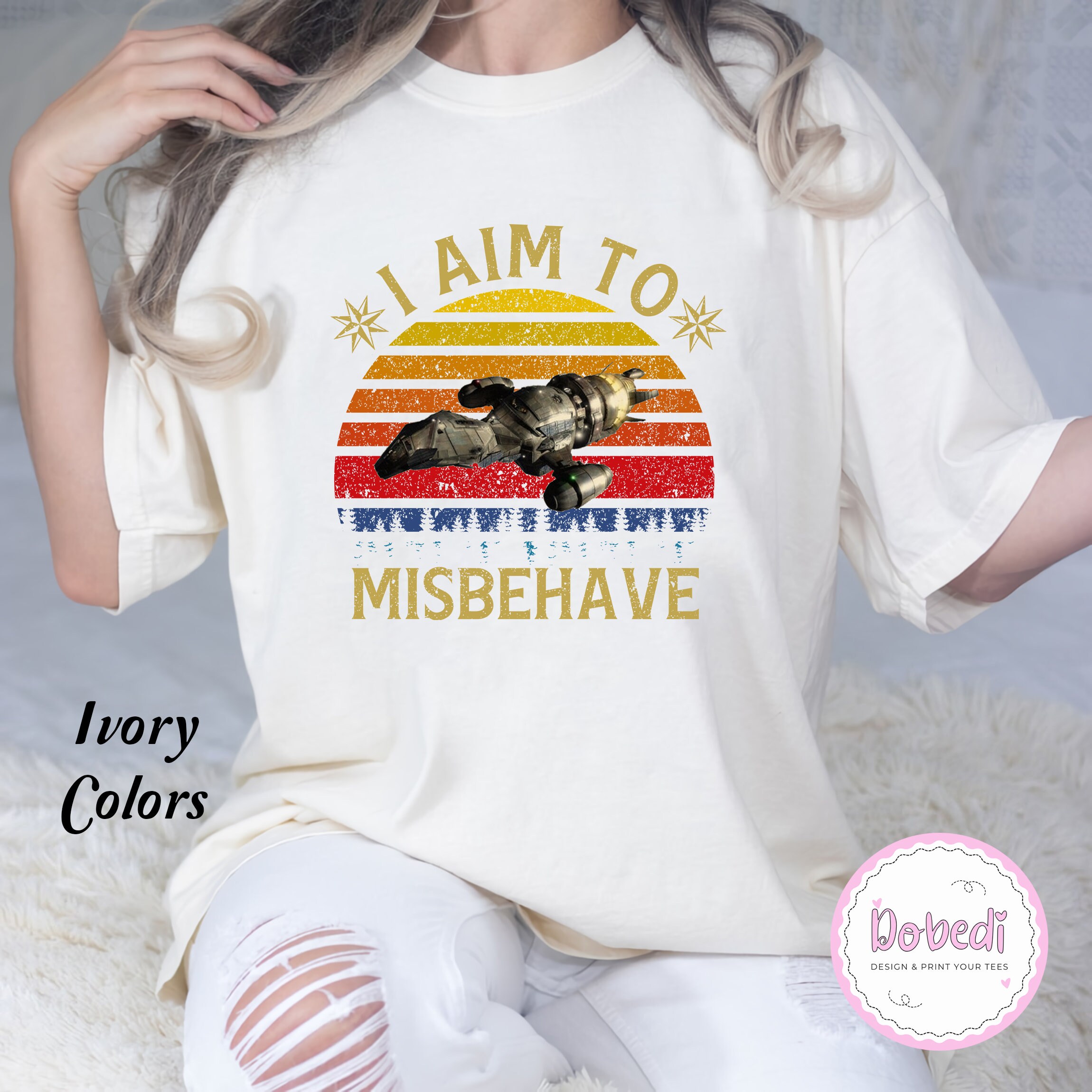 I Aim to Misbehave Vintage Comfort Colors T-shirt, Movies Quote Unisex ...