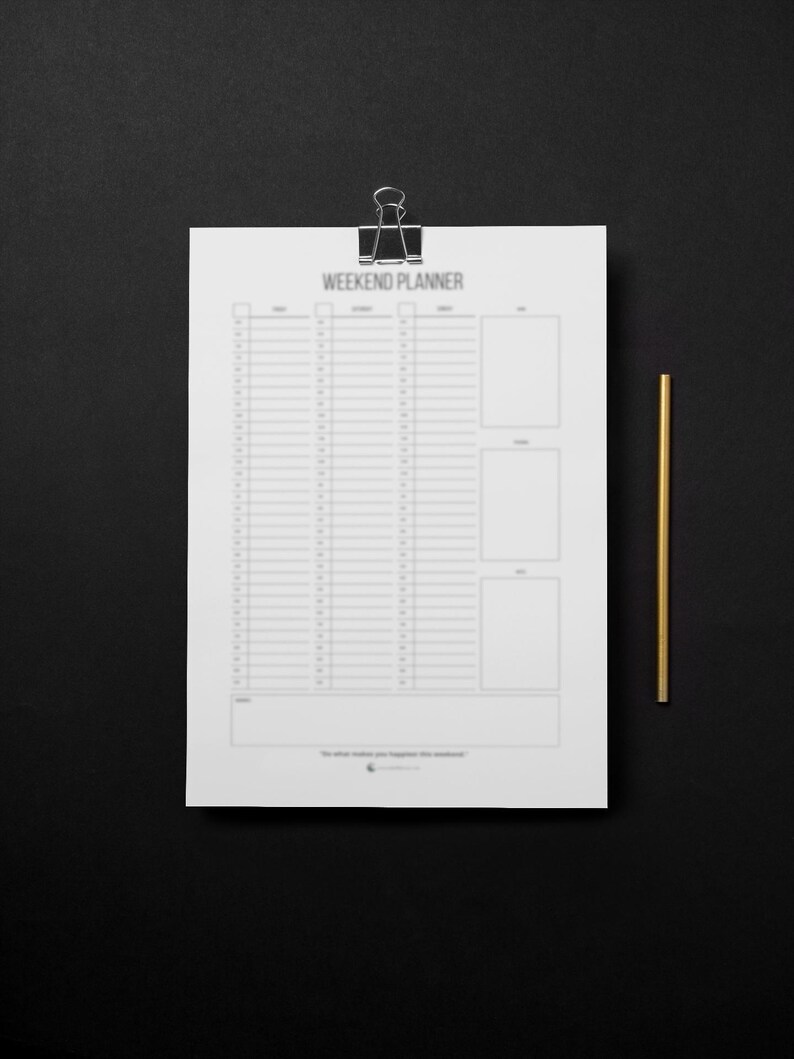 Weekend Planner, Instant Download, Printable Weekend Planner, Fun ...