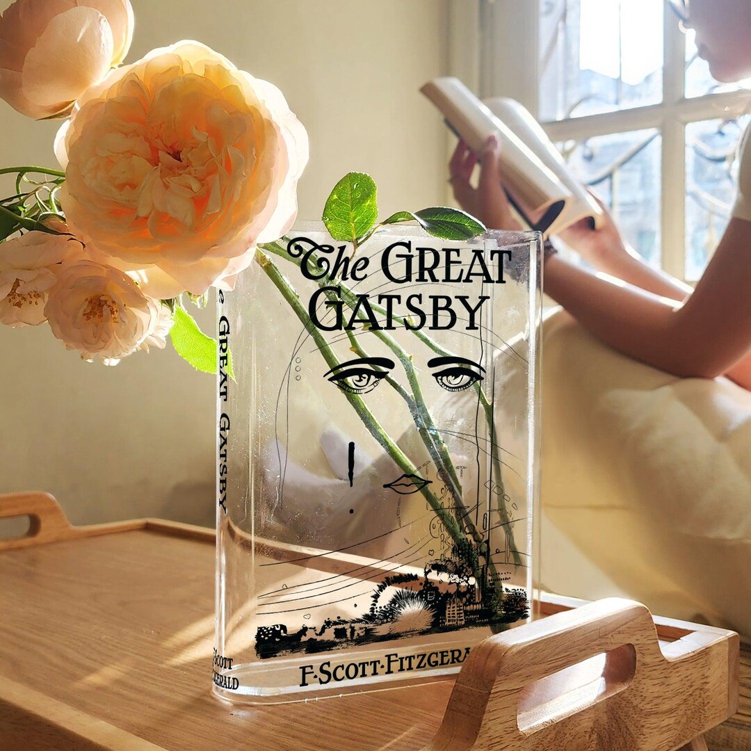 The Great Gatsby Acrylic Book Vase, Literary-inspired Flower Vase ...