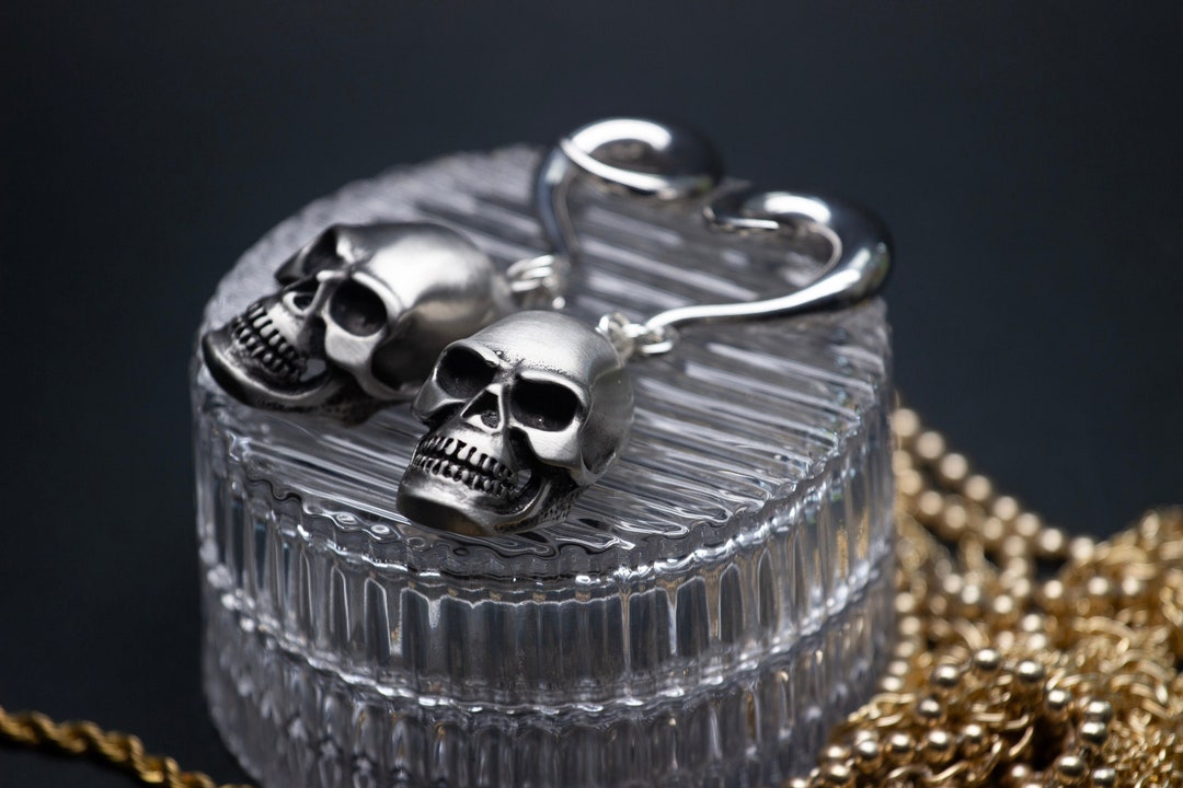 Ear Weights - Classic Skull - Stainless Steel for Stretched Ears - Ear ...