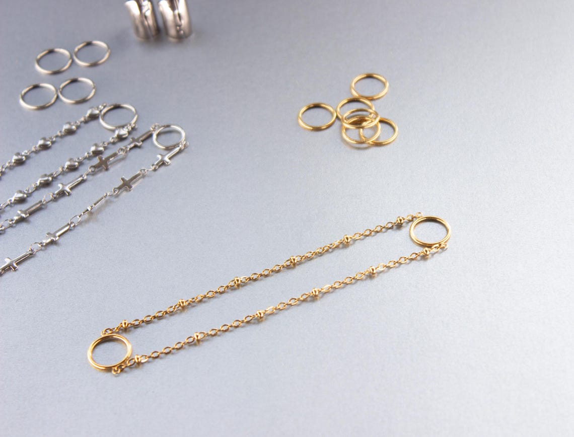 Classic Golden Ear Chains - Stretched Ears - Layering - Piercing Chains ...