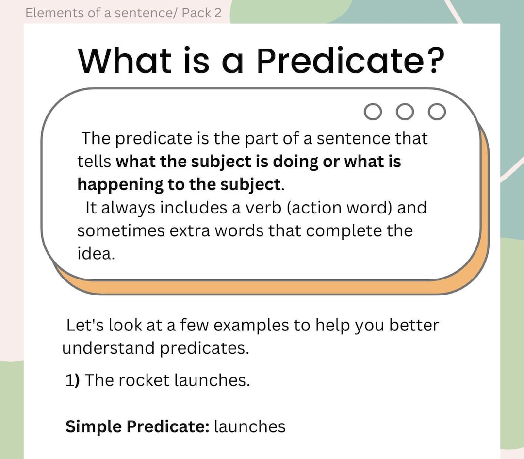 Master Predicates: Fun Grammar Pack for Kids - Etsy