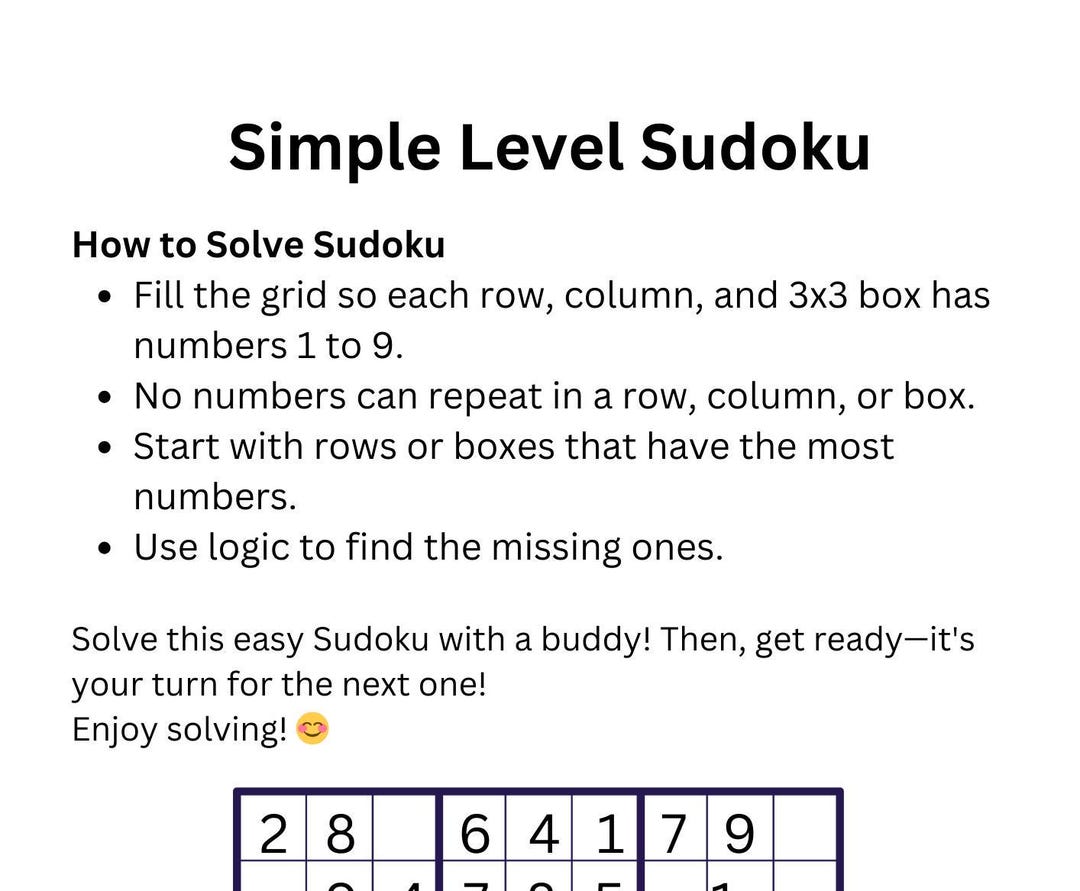Printable Sudoku Pack for Kids | Fun Logic Puzzles - Etsy
