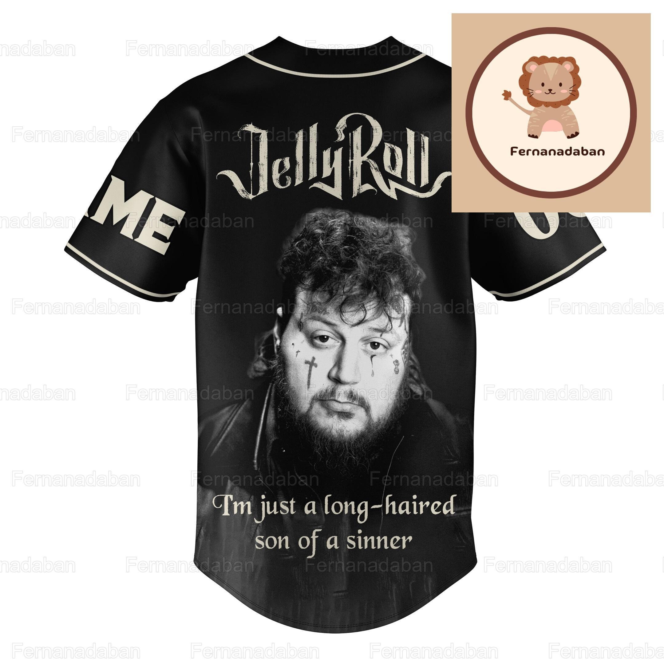 Custom Jelly Roll Baseball Jersey, Jelly Roll Shirt, Jelly Roll Merch ...