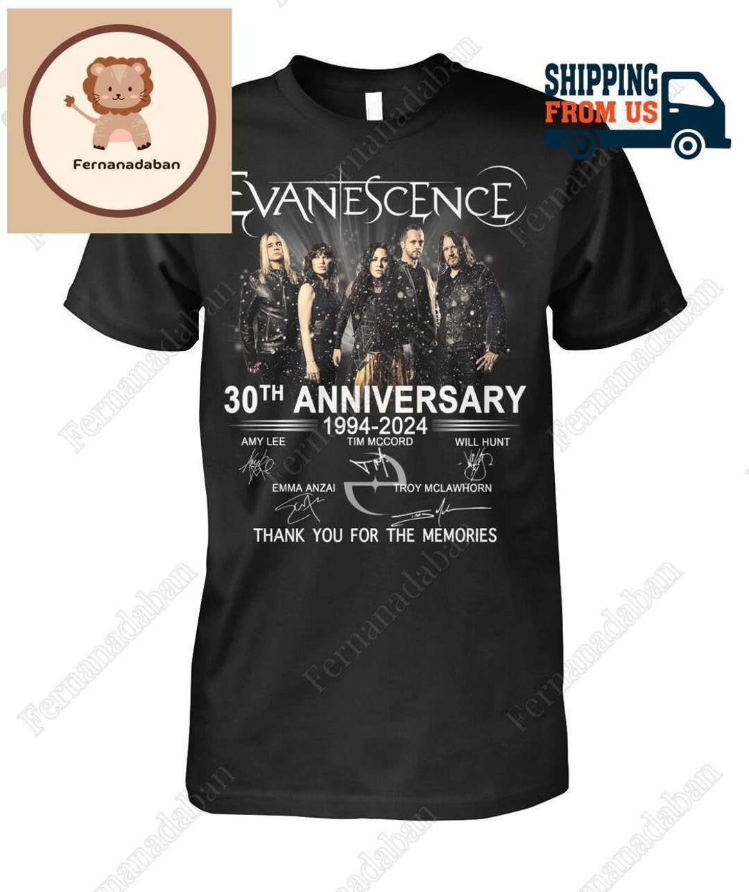 Evanescence 30th Anniversary 1994-2024 Thank You for the Memories T ...