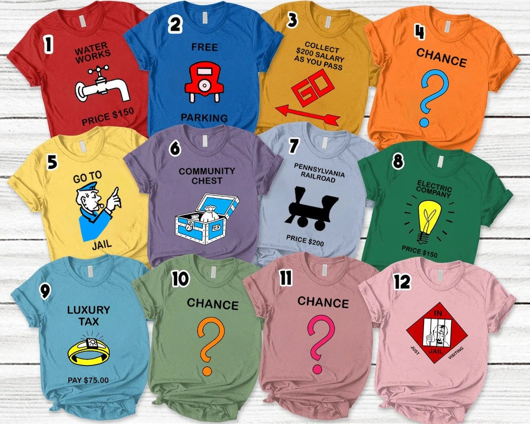 Monopoly Game Halloween Costume Shirts Monopoly Game Cards - Etsy