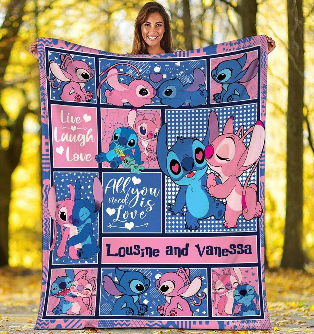 Disney Lilo and Stitch Fleece Blanket, Cute Stitch Sofa Blanket, Fleece ...