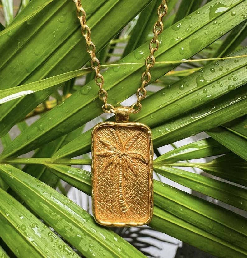 Balinese Palm Tree Necklace (gold Plated) - Etsy
