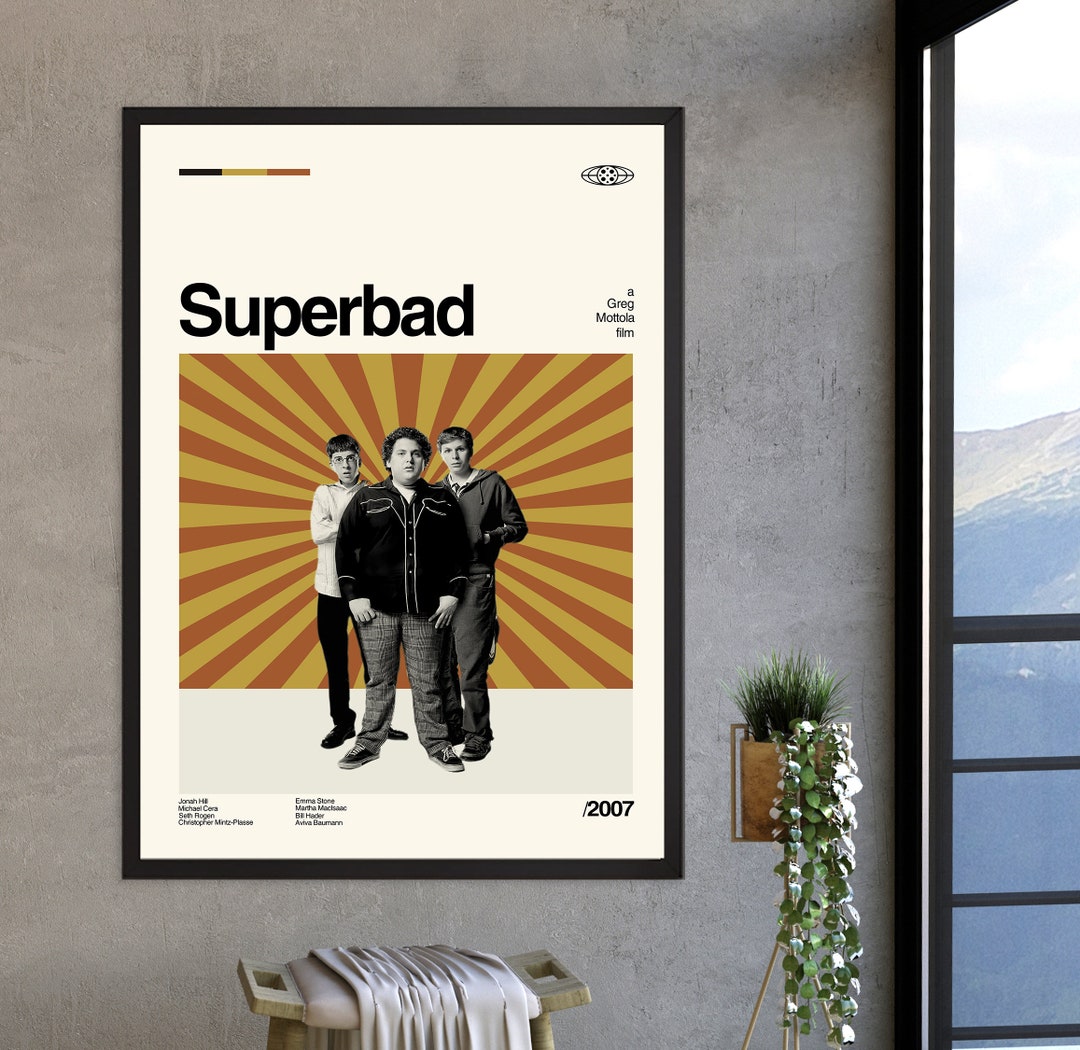 Superbad Poster Greg Mottola Movie Poster Retro Modern Art - Etsy
