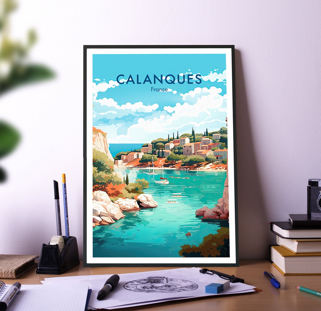 Calanques Travel Poster Calanques Print France Poster Wall - Etsy