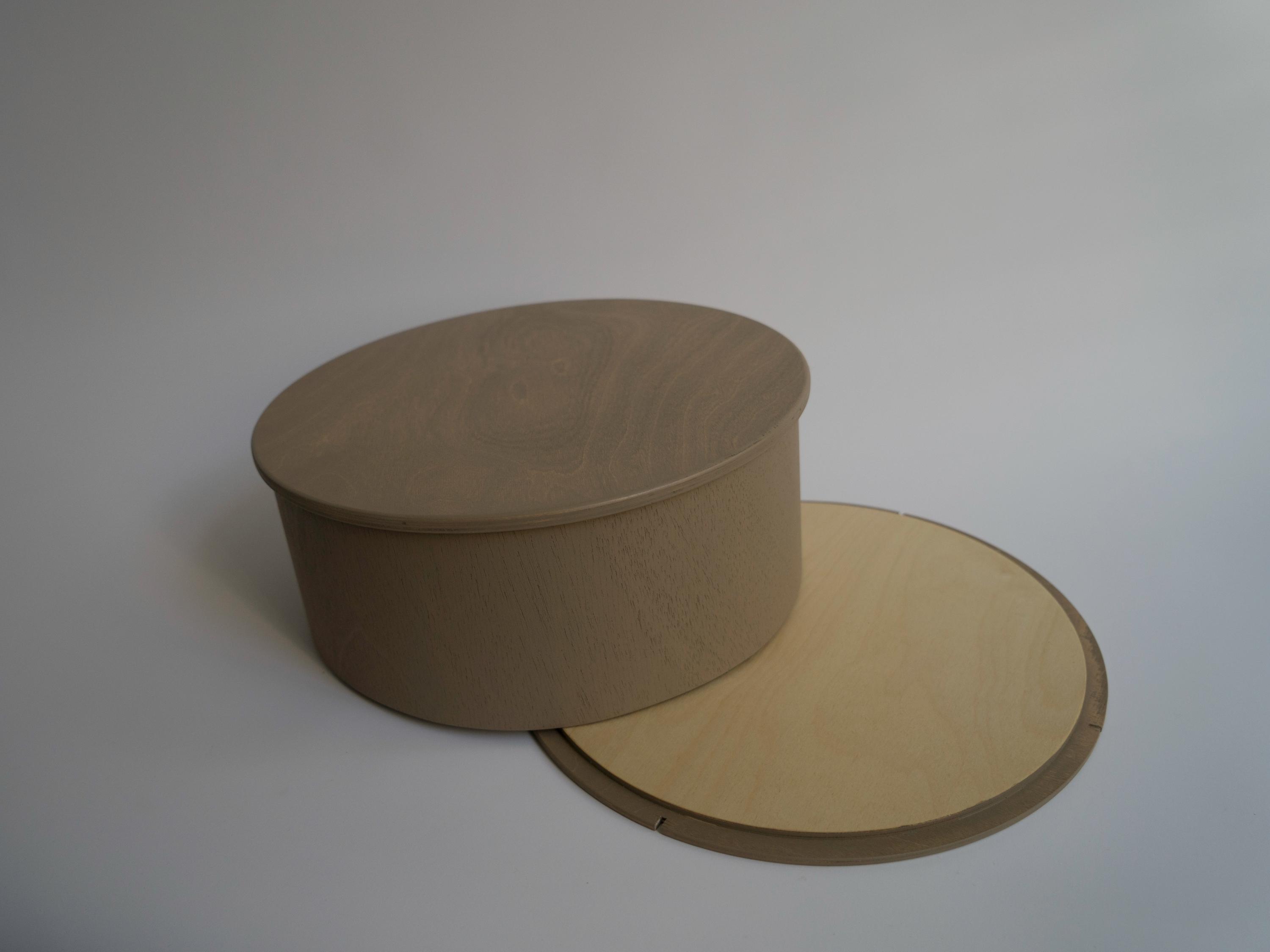 Wooden Cake Box: Round Eco-friendly Gift Packaging With Pink Satin ...