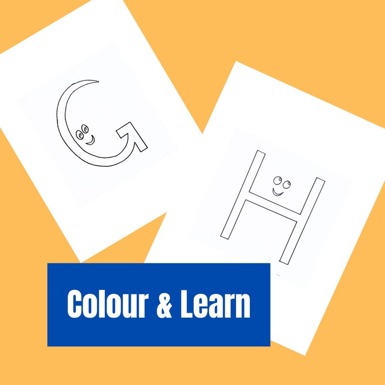 Smiley Coloring Alphabets Digital Coloring Sheet for Kids - Etsy