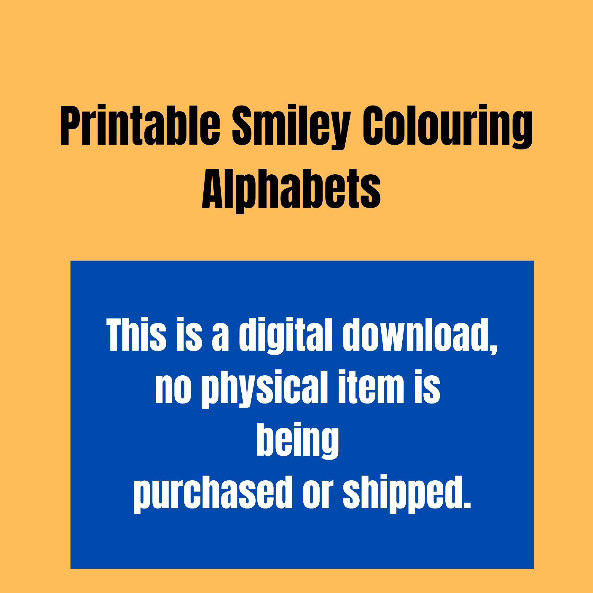 Smiley Coloring Alphabets Digital Coloring Sheet for Kids - Etsy